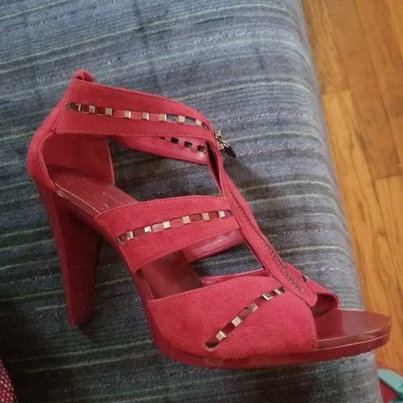 Michael Kors | Shoes | Michael Kors Red T Strap Heel Size 75 | Poshmark